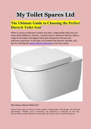 The Ultimate Guide to Choosing the Perfect Duravit Toilet Seat | PPT
