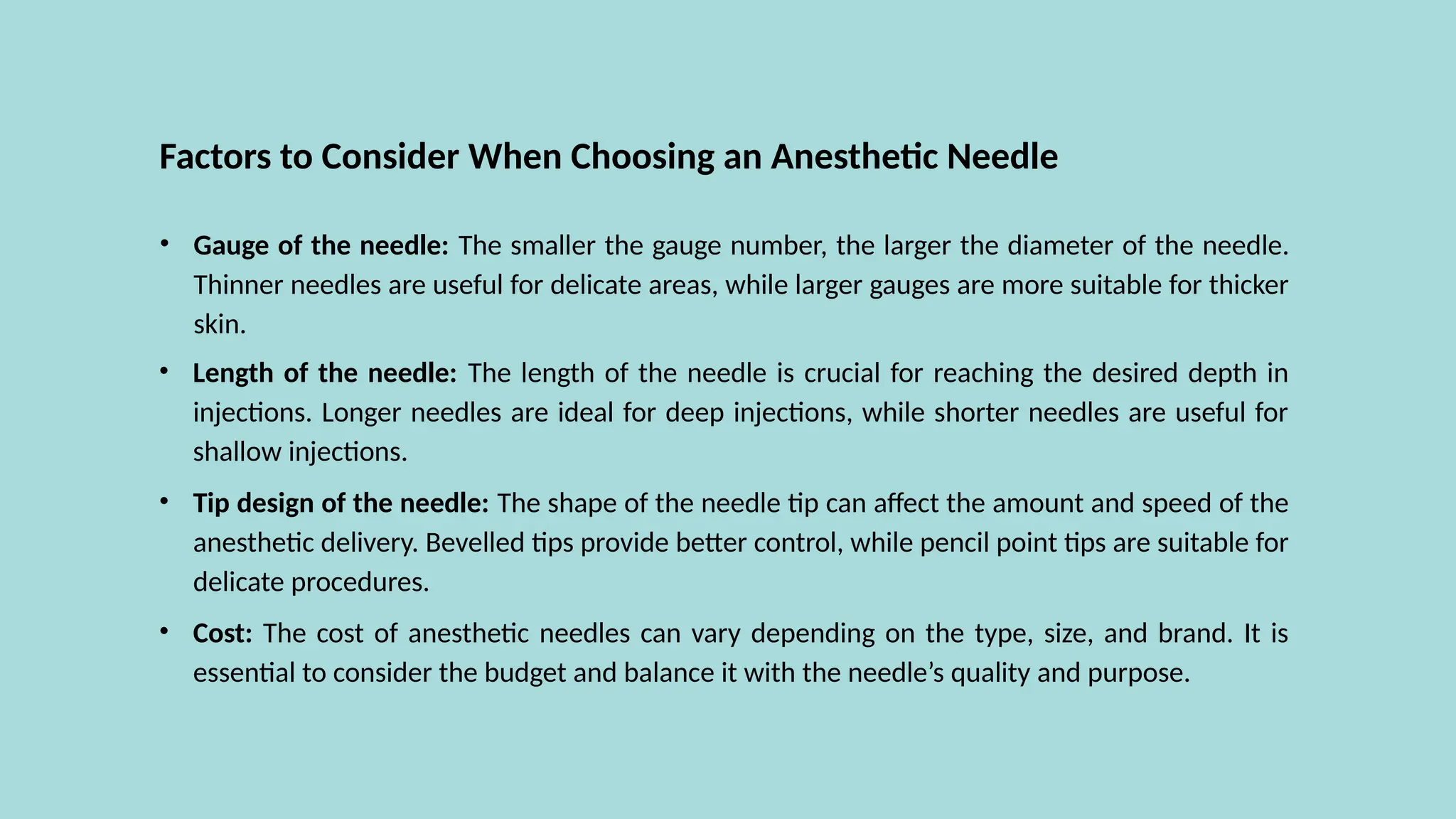 The Complete Guide to Selecting the Best Anaesthetic Needle | PPT