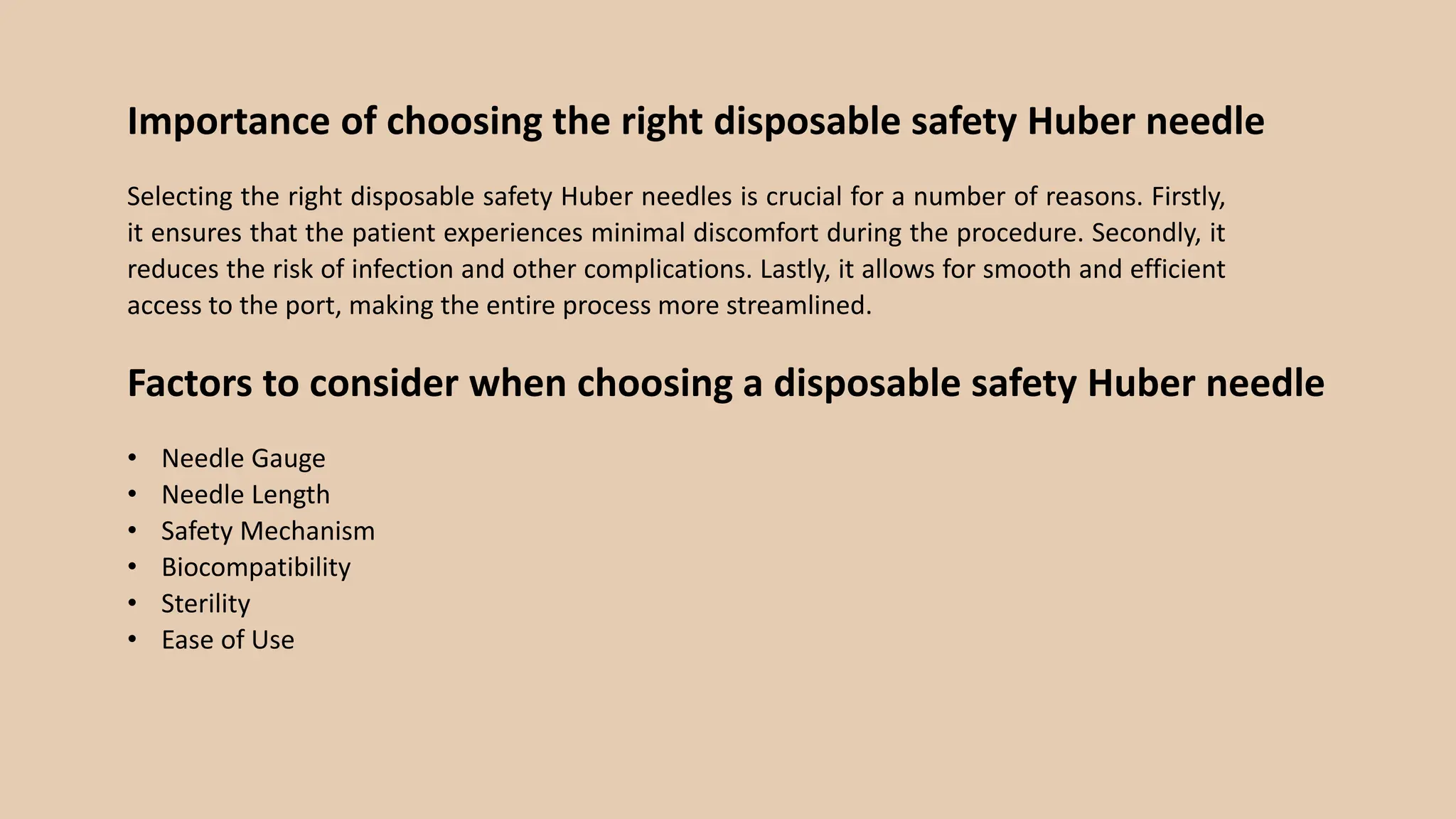 Top Tips for Selecting Disposable Safety Huber Needle | PPT