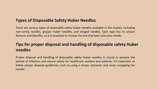 Top Tips for Selecting Disposable Safety Huber Needle | PPT