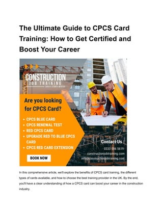 The Ultimate Guide to CPCS Card Training_ How to Get Certified and ...