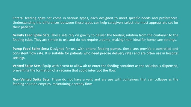 Enteral Feeding Spike Sets: Complete Guide | PPT