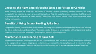 Enteral Feeding Spike Sets: Complete Guide | PPTX