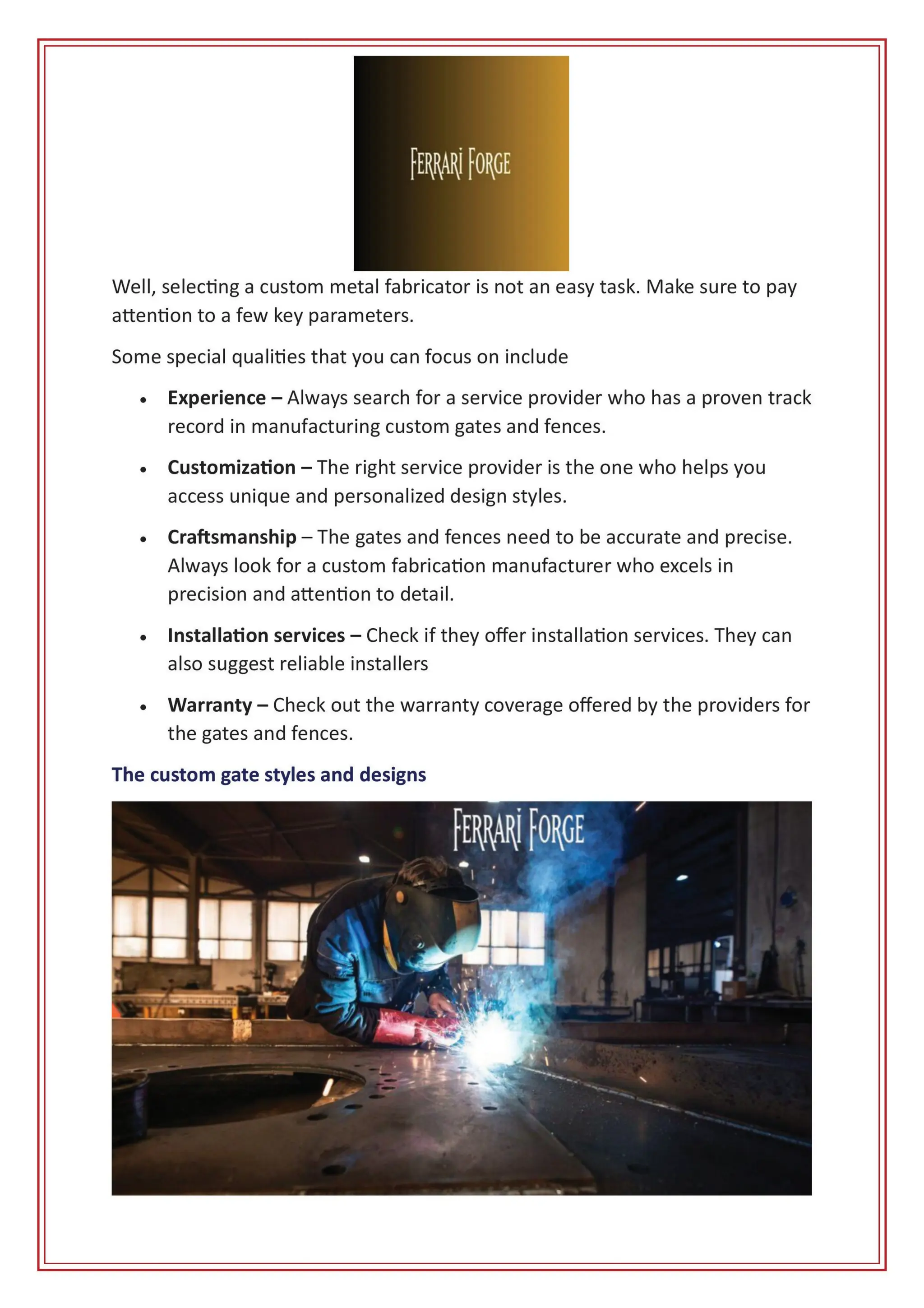 The Ultimate Guide to Finding Custom Metal Fabricators Near You | PDF