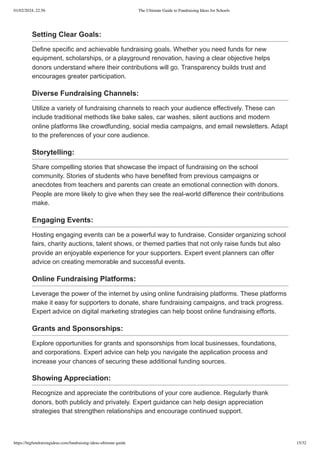 The Ultimate Guide to Fundraising Ideas for Schools | PDF