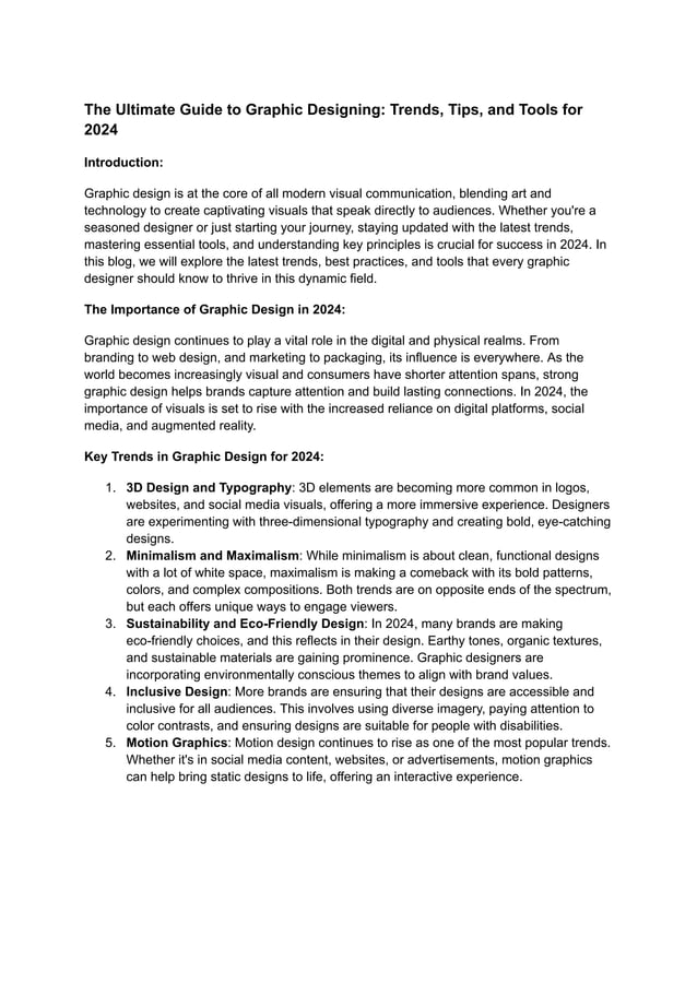 "Mastering Graphic Design: A Comprehensive Guide for Beginners" | PDF