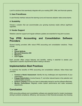 The Ultimate Guide to IFRS Accounting and Consolidation Software | PDF