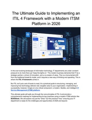 The Ultimate Guide to Implementing an ITIL 4 Framework with a Modern ...