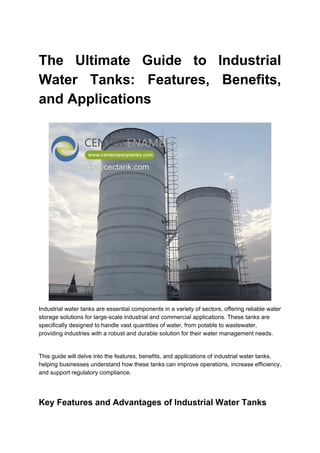 The Ultimate Guide to Industrial Water Tanks_ Features, Benefits, and ...