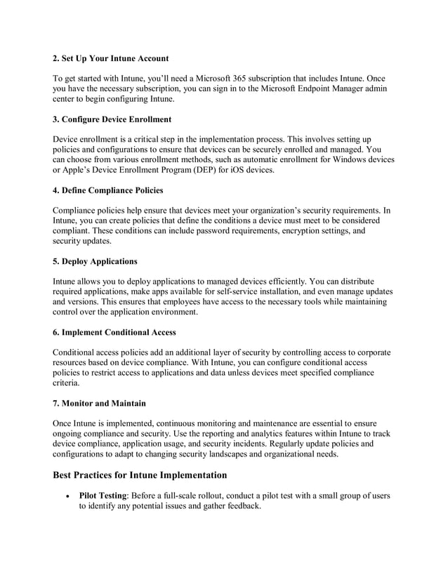 The Ultimate Guide to Intune Implementation.pdf | Operating Systems | Computer Software and ...