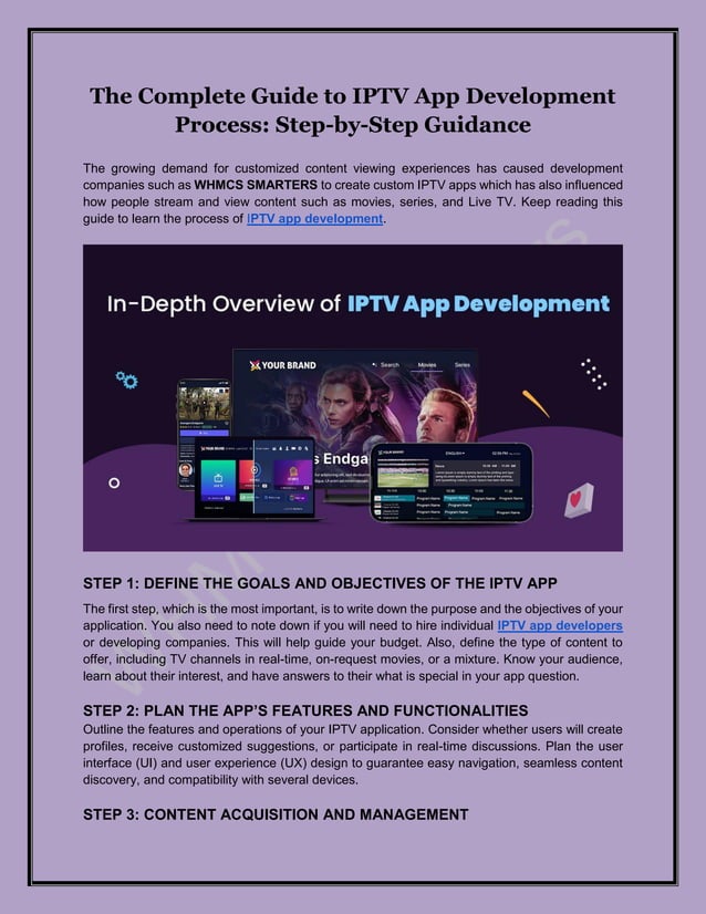 The Ultimate Guide to IPTV App Development Process_ Step-By-Step Instructions | PDF
