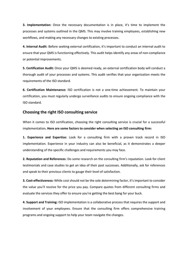 The Ultimate Guide to ISO Consulting Services: What You Need to Know | PDF