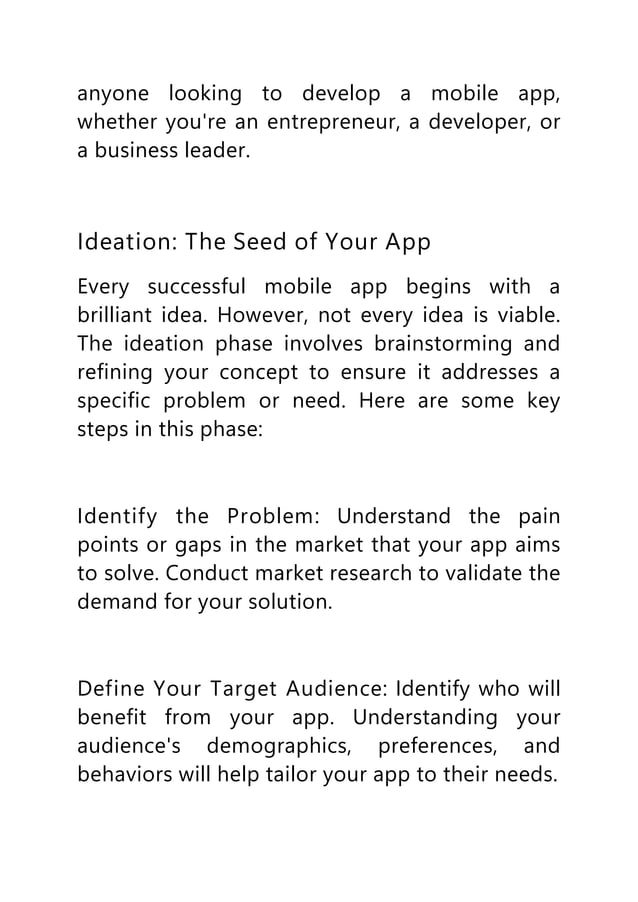 The Ultimate Guide to Mobile App Development Transforming Ideas into ...