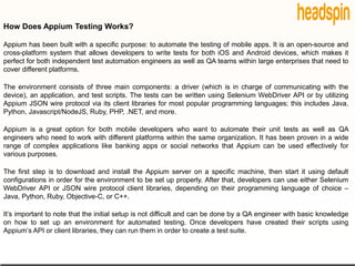 The ultimate guide to mobile app testing with appium | PPT