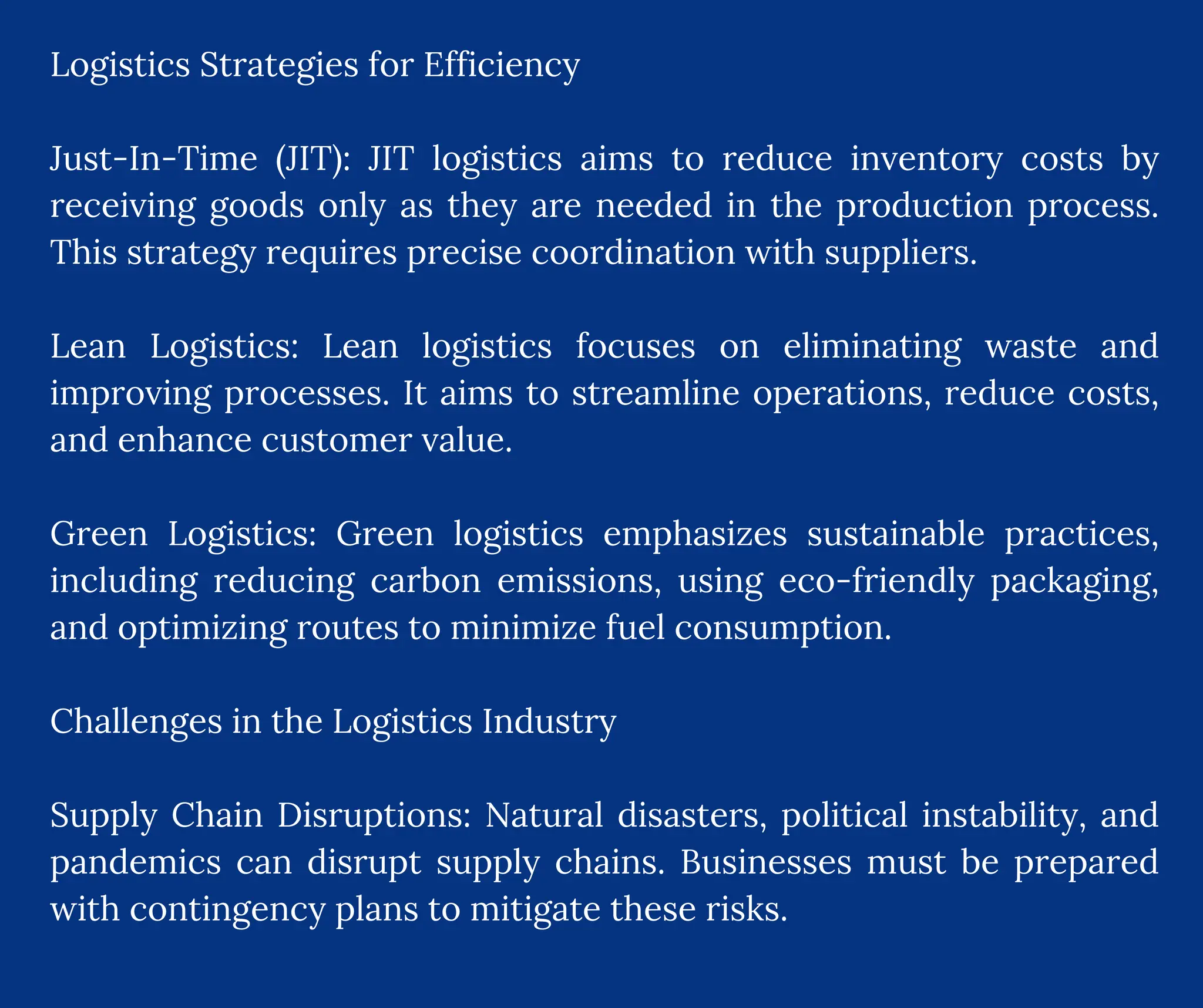The Ultimate Guide to Modern Logistics Key Components, Challenges, and Future Trends | PDF