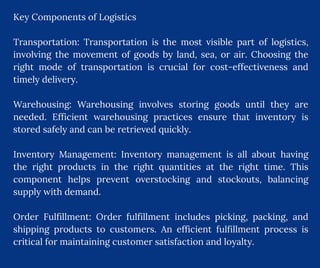 The Ultimate Guide to Modern Logistics Key Components, Challenges, and ...