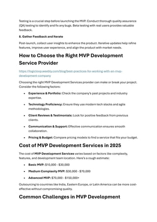 The Ultimate Guide to MVP Development Services in 2025 | PDF