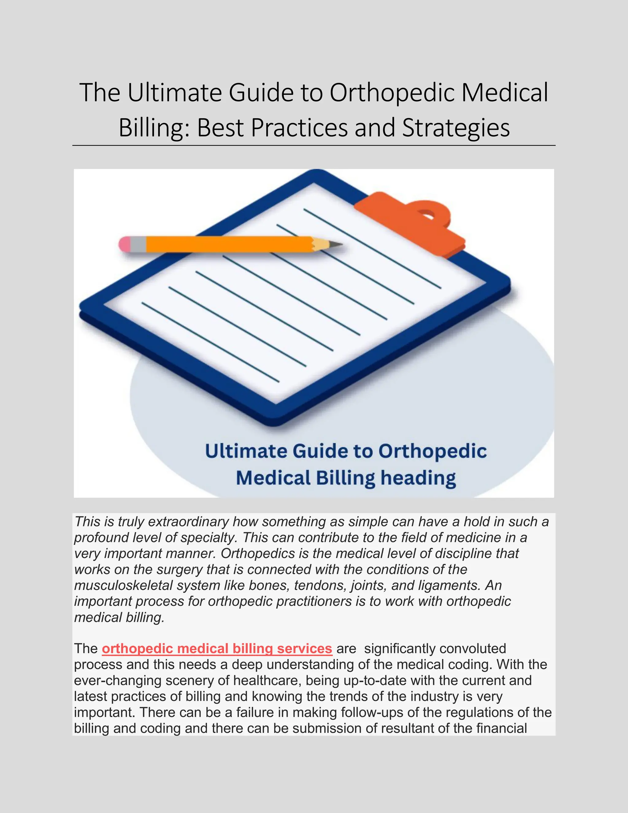 The Ultimate Guide to Orthopedic Medical Billing - Best Practices and Strategies.pdf