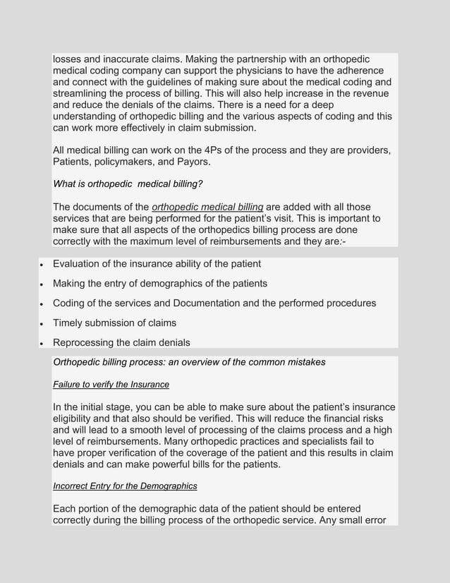 The Ultimate Guide to Orthopedic Medical Billing - Best Practices and ...