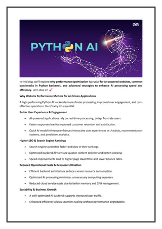 The Ultimate Guide to Python AI Backend Website Performance Improvement with Shine Infosoft.pdf