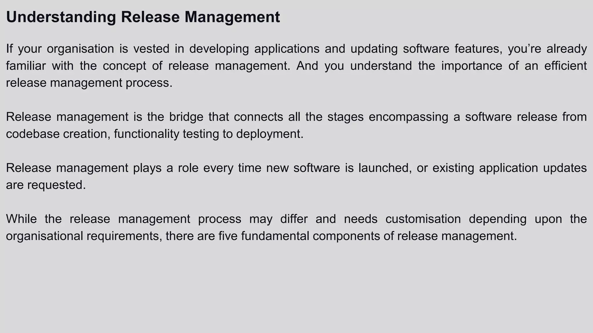 The ultimate guide to release management process | PPTX