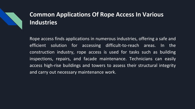 The Ultimate Guide To Rope Access.pptx | Climbing | Extreme Sports
