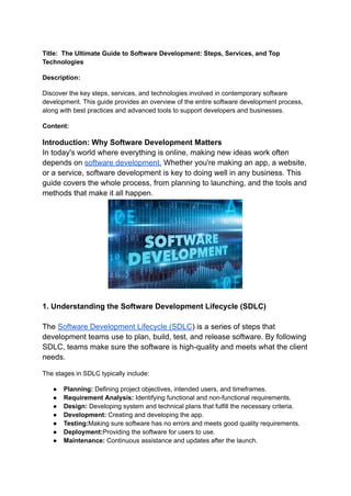 _ The Ultimate Guide to Software Development_ Steps, Services, and Top ...