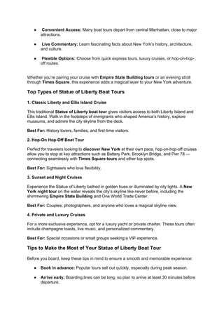 The Ultimate Guide to Statue of Liberty Boat Tours. | DOCX