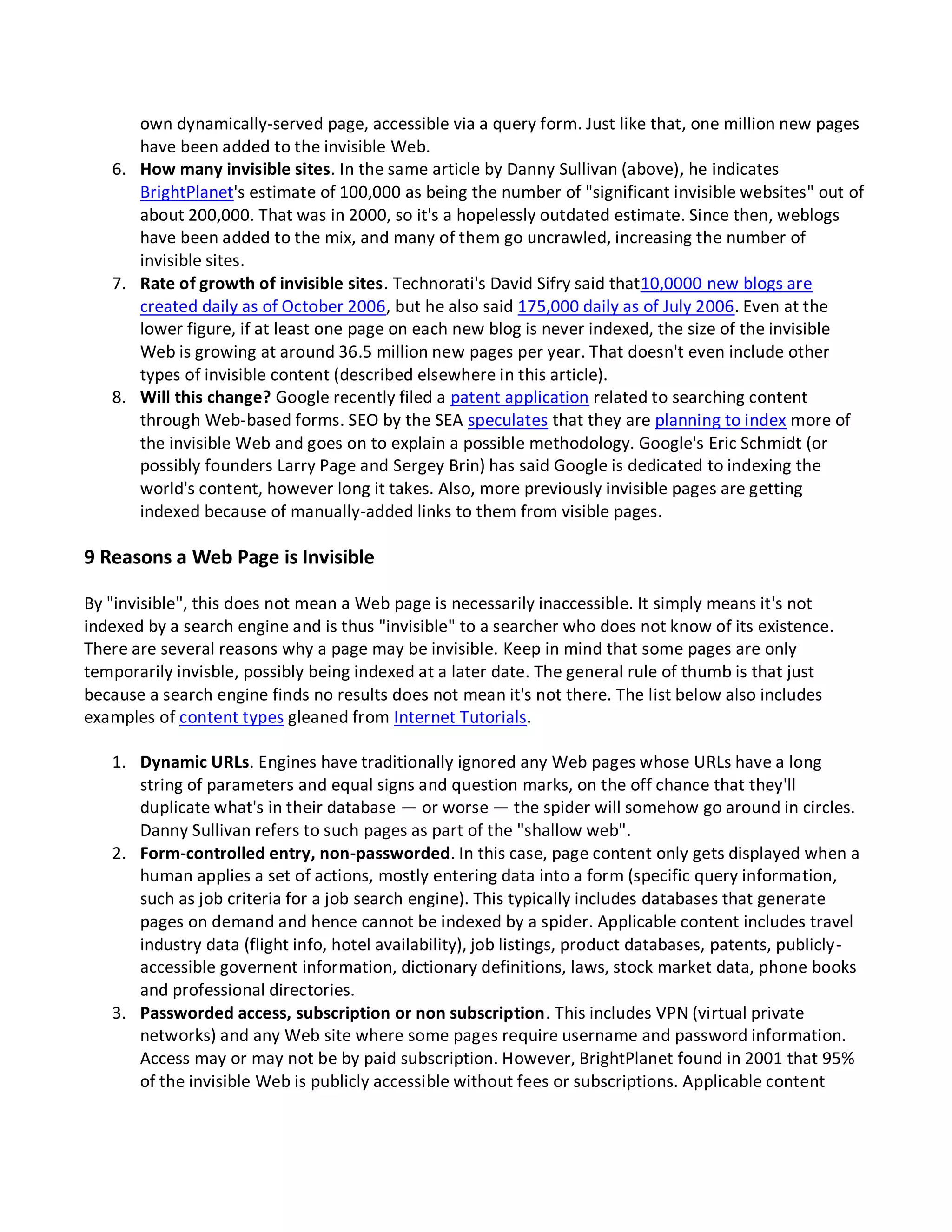 The ultimate guide to the invisible web | PDF