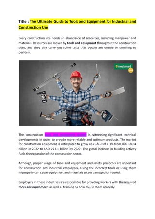 The Ultimate Guide to Tools and Equipment for Industrial and ...