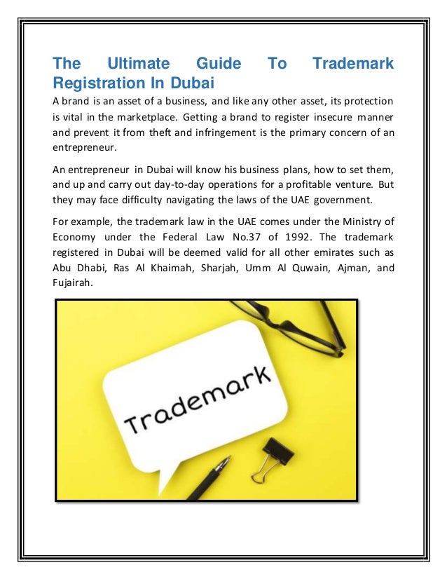 The Ultimate Guide To Trademark Registration In Dubai The Ultimate Guide To Trademark Registration In Dubai