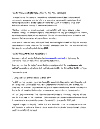 The Ultimate Guide to Transfer Pricing Methods for Business Success | PDF