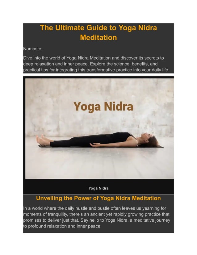 The Ultimate Guide to Yoga Nidra Meditation.pdf | Brain and Nervous ...