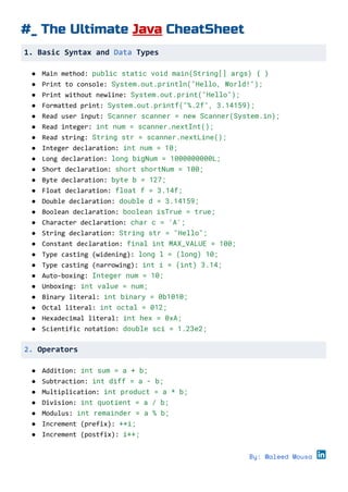 The_Ultimate_Java_CheatSheet.pdfjkrwogjw | PDF | Free Download