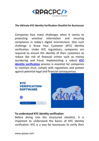 The Ultimate KYC Identity Verification Checklist for Businesses.docx