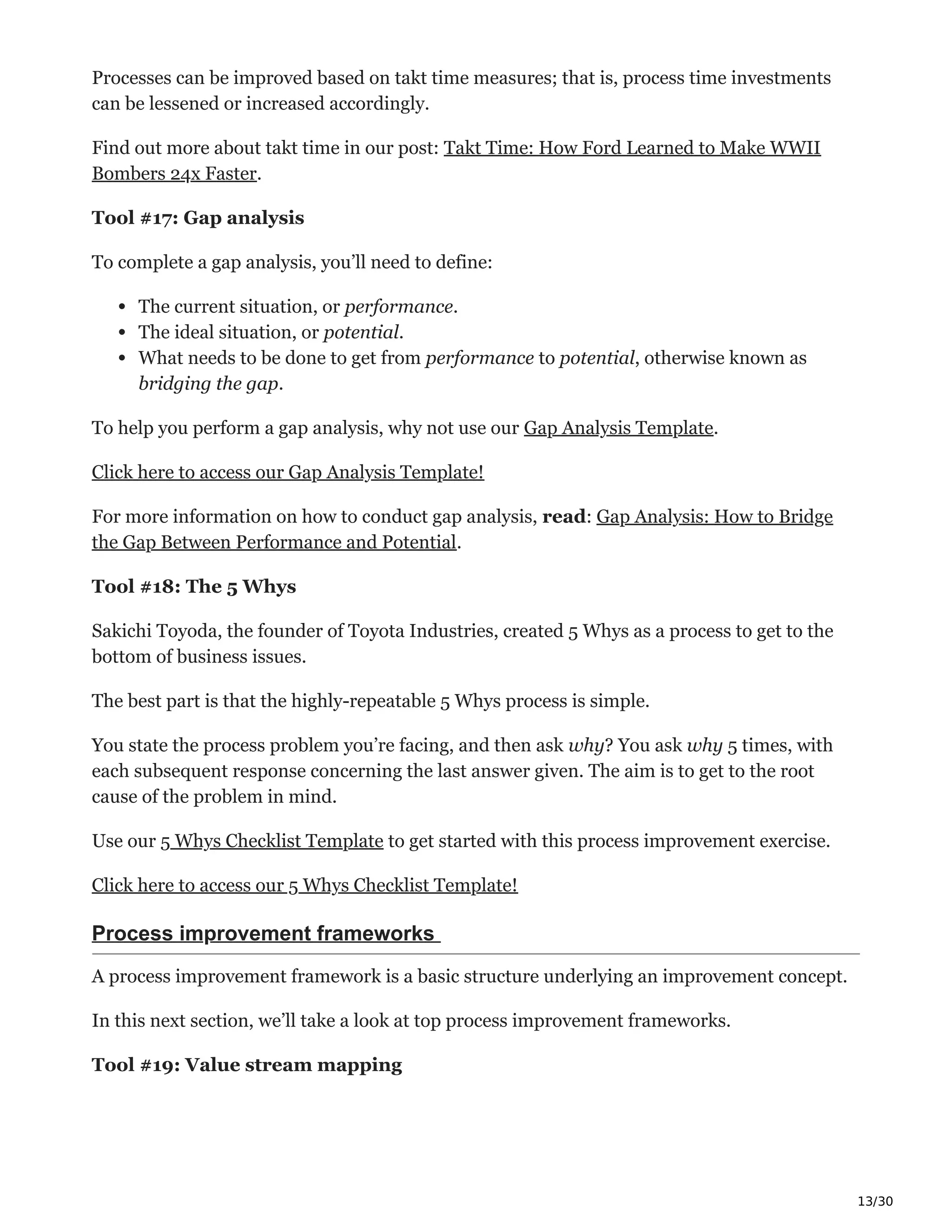 The Ultimate List of 45 Business Process Improvement Tools (Lean Six ...