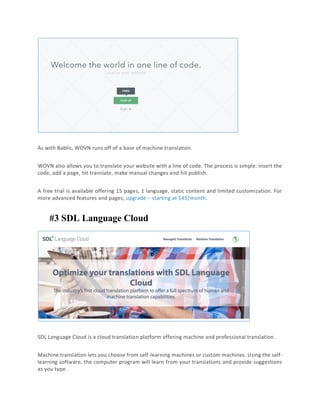 The ultimate list of website translation tools | PDF