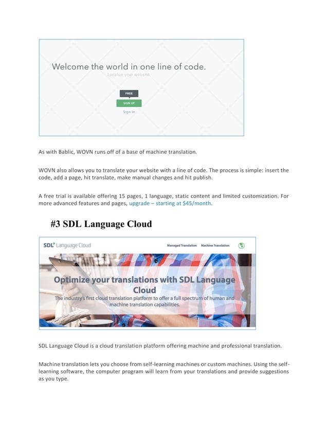 The ultimate list of website translation tools | PDF