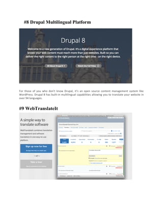 The ultimate list of website translation tools | PDF