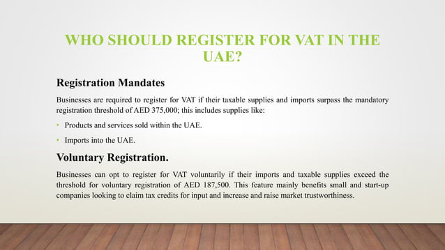 The Ultimate VAT Registration Guide In UAE For Businesses | PPTX | Business Accounting & Finance ...