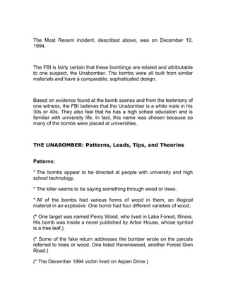 The Unabomber | PDF