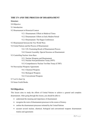 The un and the process of disarmament | PDF