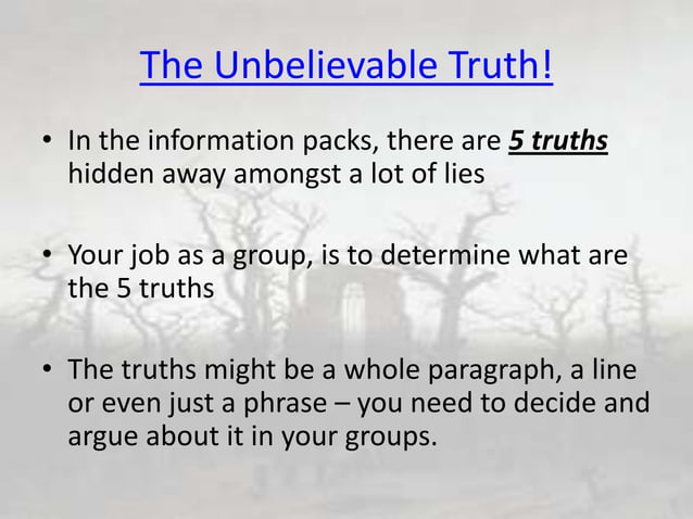 The unbelievable truth | PPT