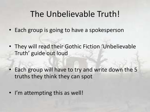 The unbelievable truth | PPT
