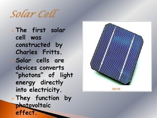 solar cells | PPTX