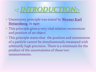 The uncertainty principle | PPTX