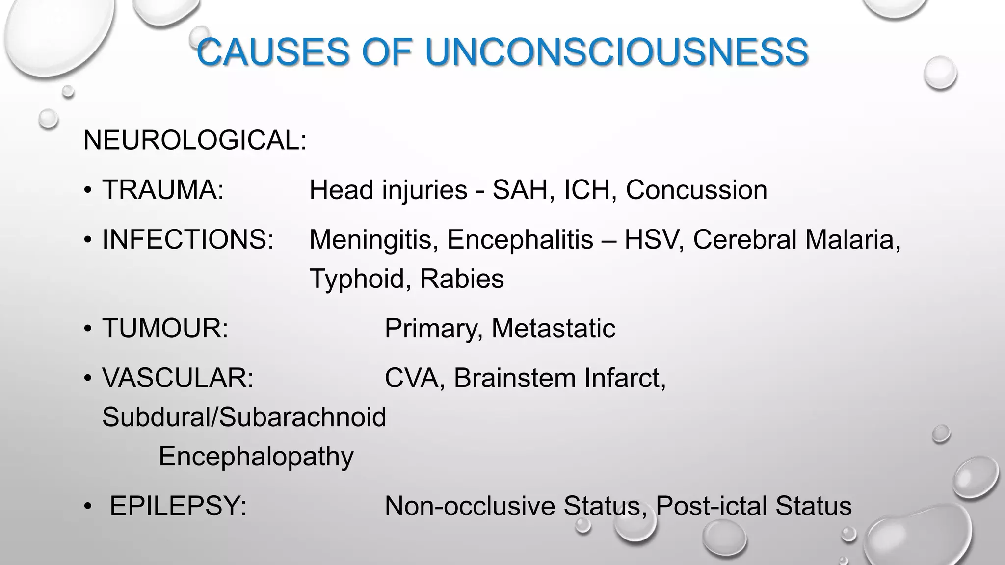 The Unconscious Patient | PPTX