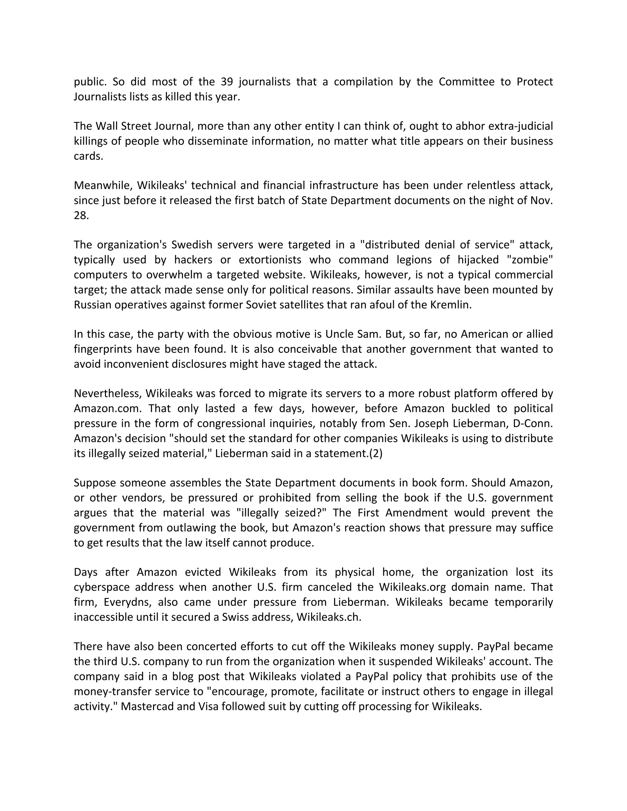 The undeclared war against wikileaks | PDF