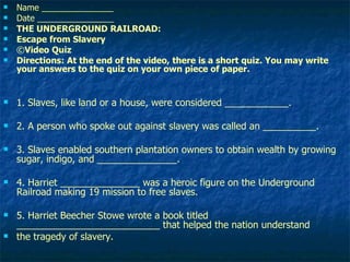 The Underground Railroad | PPT