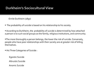 The Underlying Causes of Suicide | PPTX